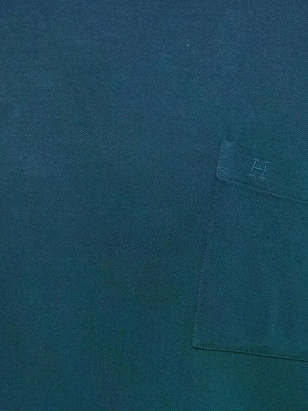 Hermès Piqué-effect Chest-pocket T-shirt - Blue