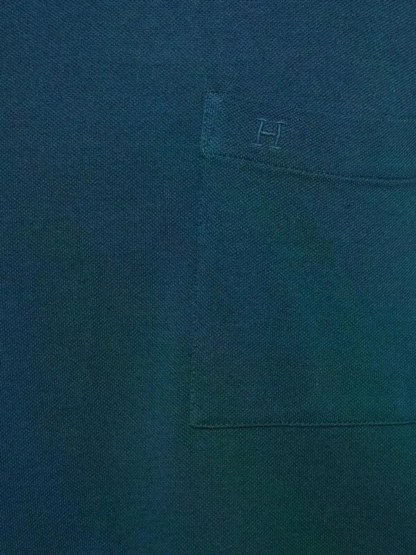Hermès Piqué-effect Chest-pocket T-shirt - Blue