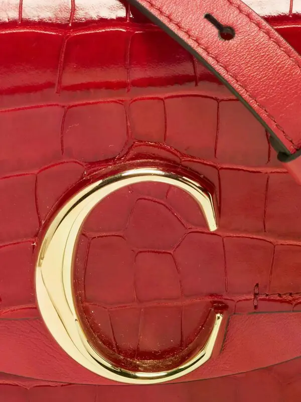 Chloé Mini Croc-embossed Bag - Red