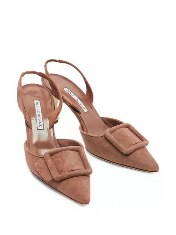 Manolo Blahnik Maysli Buckle-detail Slingback Pumps