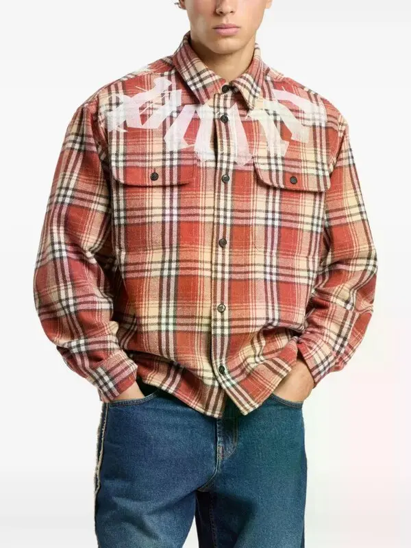 Palm Angels Check-print Logo-print Shirt Jacket