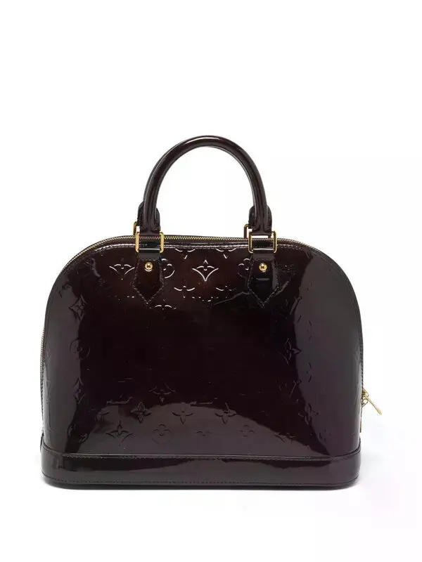 LOUIS VUITTON Monogram Vernis Alma Pm Tote Bag - Red