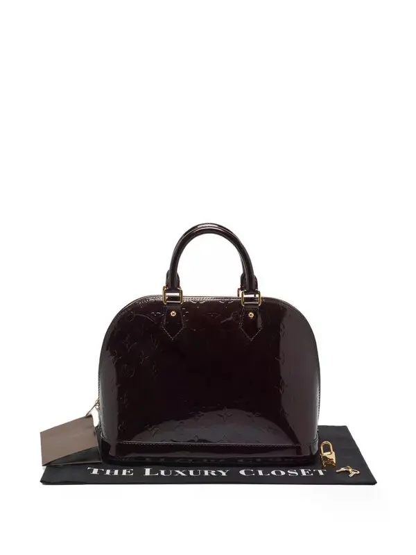 LOUIS VUITTON Monogram Vernis Alma Pm Tote Bag - Red