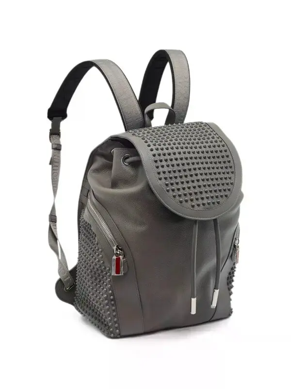 CHRISTIAN LOUBOUTIN Funky Spiked Leather Backpack - Grey