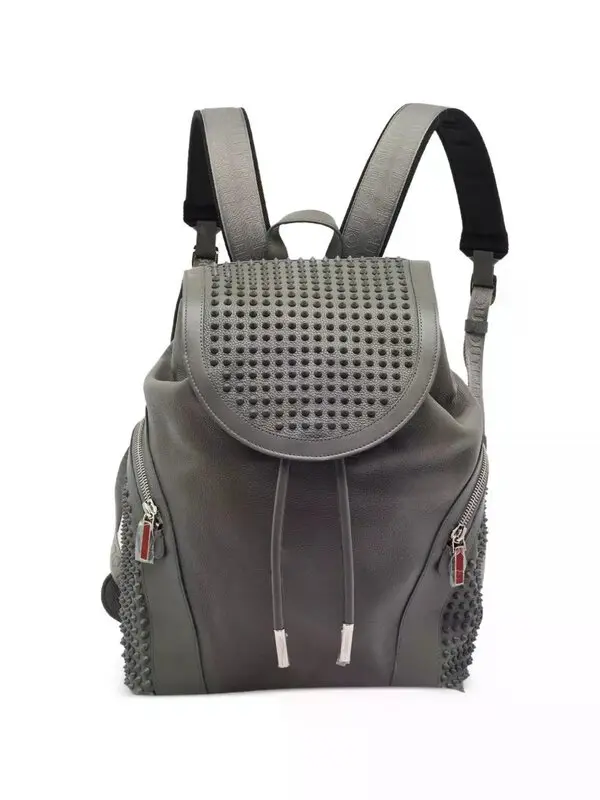 CHRISTIAN LOUBOUTIN Funky Spiked Leather Backpack - Grey