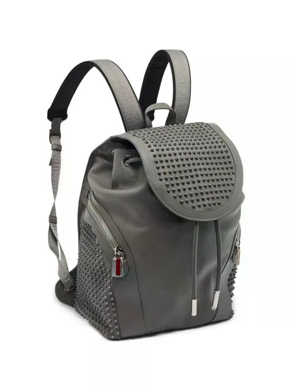 CHRISTIAN LOUBOUTIN Funky Spiked Leather Backpack - Grey
