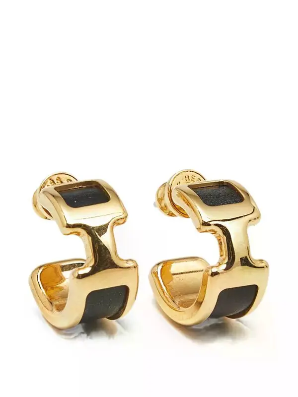 Hermès Olympe Leather Hoop Earrings
