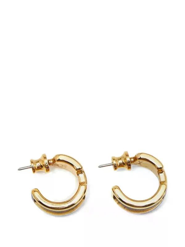 Hermès Olympe Leather Hoop Earrings