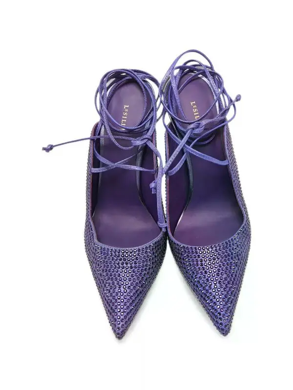 LE SILLA Crystal Embellished Stiletto Pumps - Purple