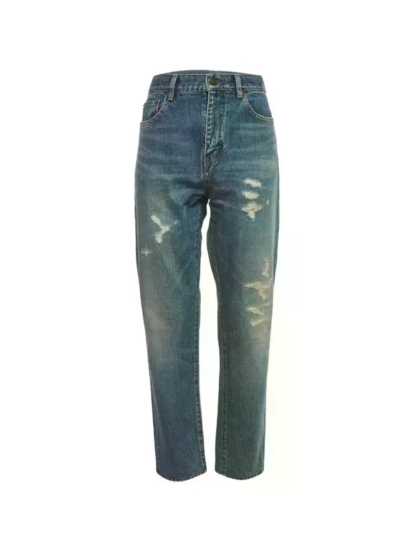 Saint Laurent Distressed Slim-fit Jeans