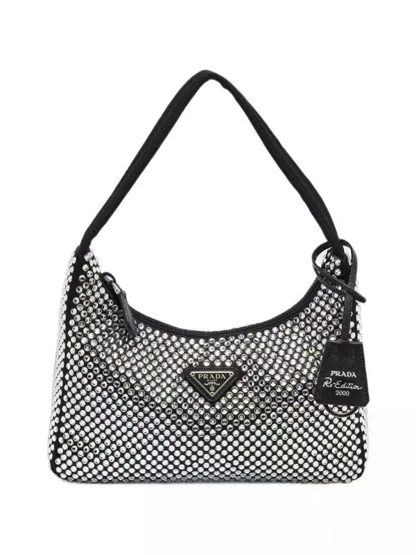 Prada 2000 Re-edition Crystal-embellished Shoulder Bag