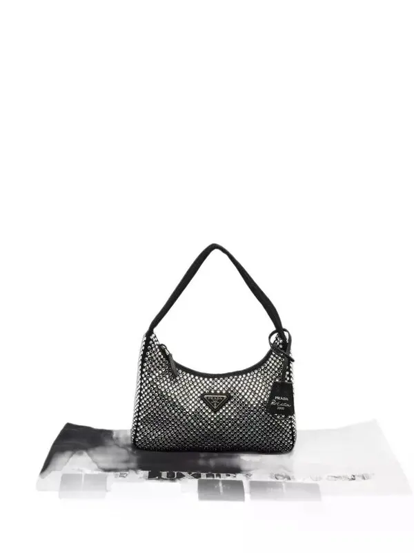 Prada 2000 Re-edition Crystal-embellished Shoulder Bag