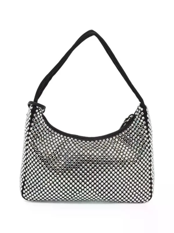 Prada 2000 Re-edition Crystal-embellished Shoulder Bag - Black