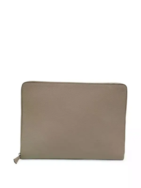 Fendi Grained Leather Pouch - Neutrals