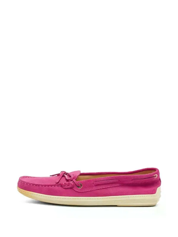 TOD'S Suede Loafers With Bow Detailing