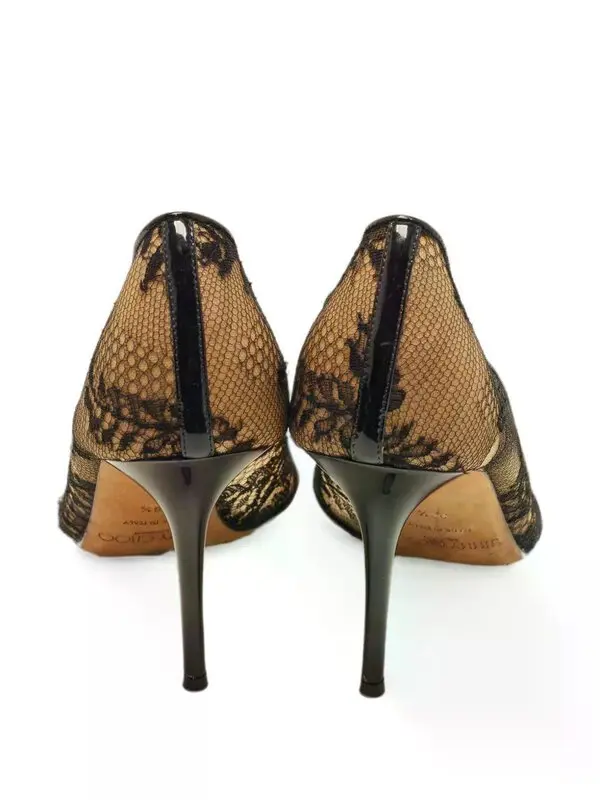 JIMMY CHOO Luna Lace-appliqué Peep-toe Pumps