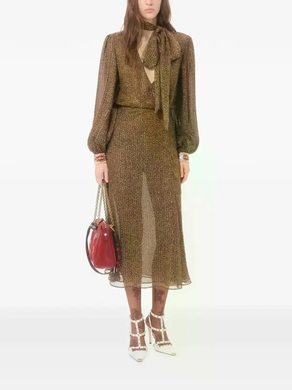 Valentino Garavani Creponne Lamé Dress