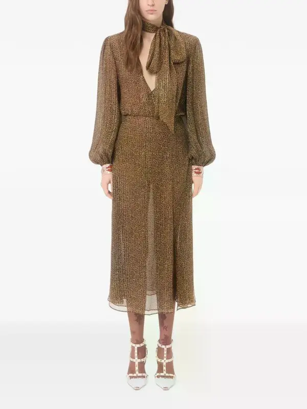 Valentino Garavani Creponne Lamé Dress