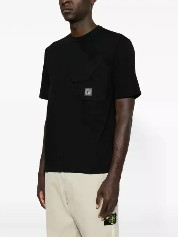Stone Island Logo-patch Chest-pocket T-shirt