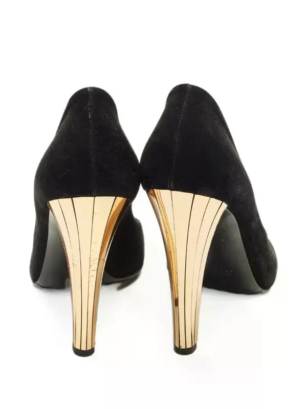Gucci Suede Peep-toe High Heel Pumps