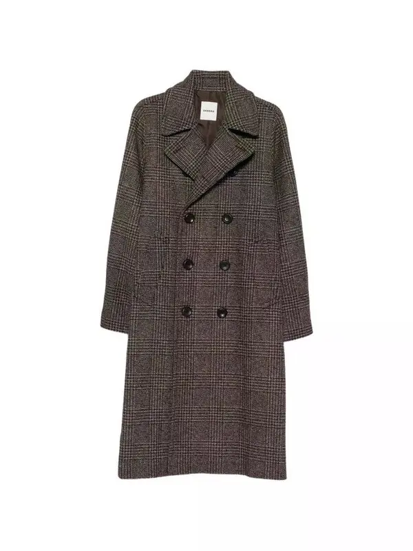 Sandro Checked Double-breasted Coat