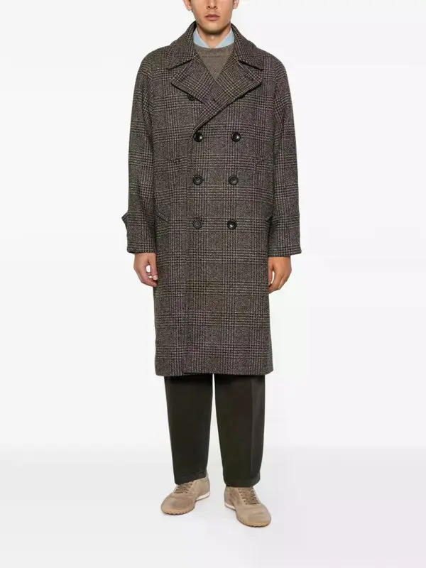 Sandro Checked Double-breasted Coat