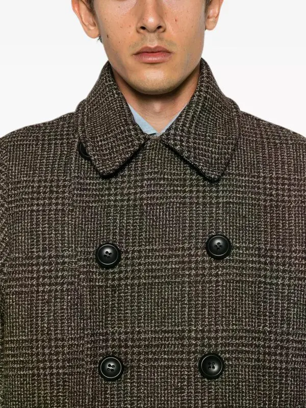 Sandro Checked Double-breasted Coat