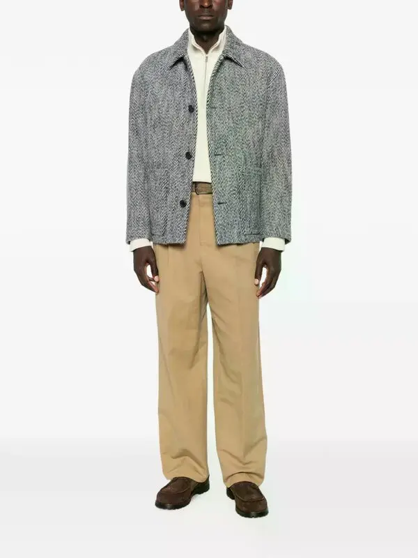 Sandro Wool Blend Diagonal Stripe Jacket