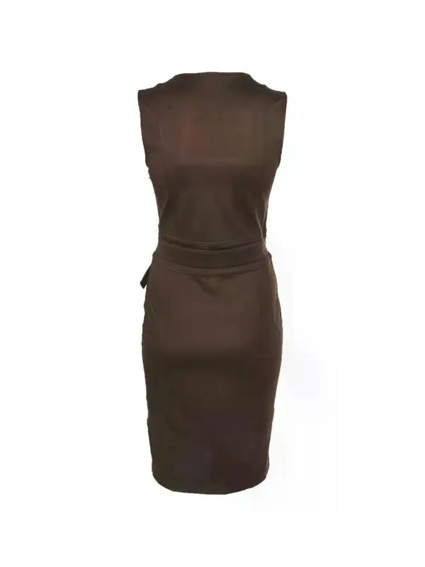 Gucci V-neck Belted Midi Dress