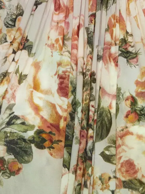 Magda Butrym Floral-print Gathered Cropped Blouse - Neutrals