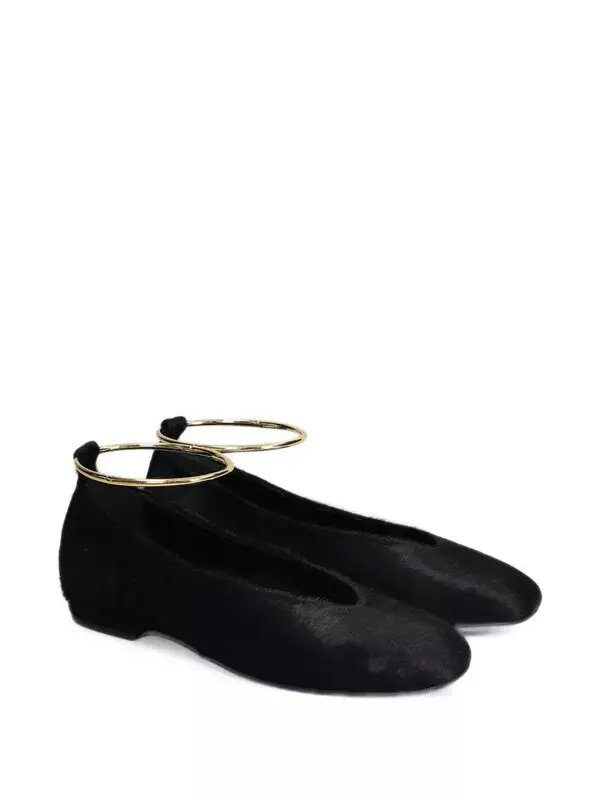 CHANTAL Gold-tone Anklet-strap Ballet Flats