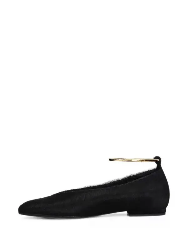 CHANTAL Gold-tone Anklet-strap Ballet Flats