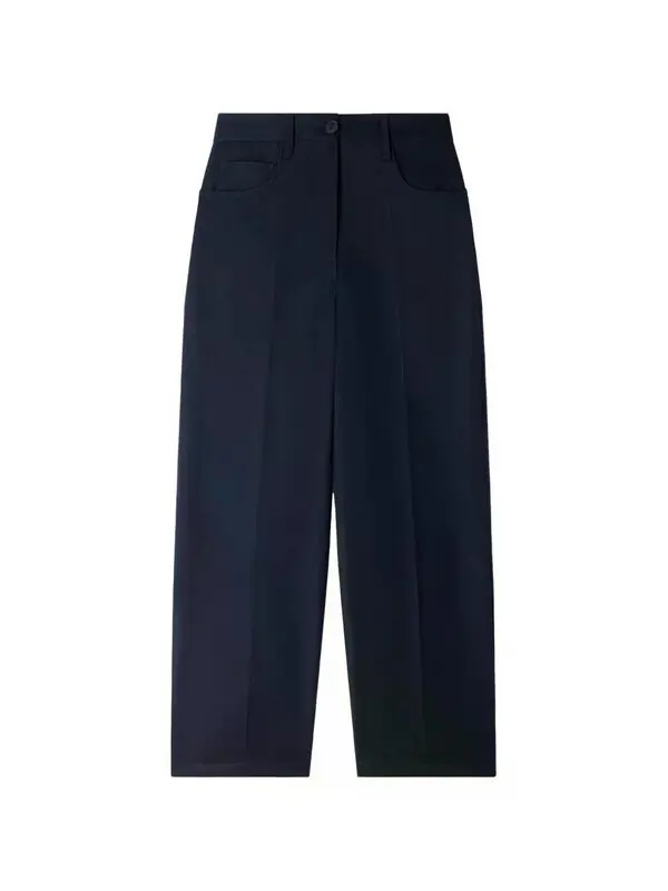 Sandro High-waisted Wide-leg Palazzo Pants With Pressed Crease