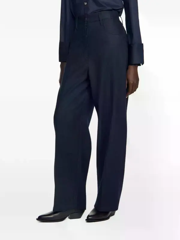 Sandro High-waisted Wide-leg Palazzo Pants With Pressed Crease