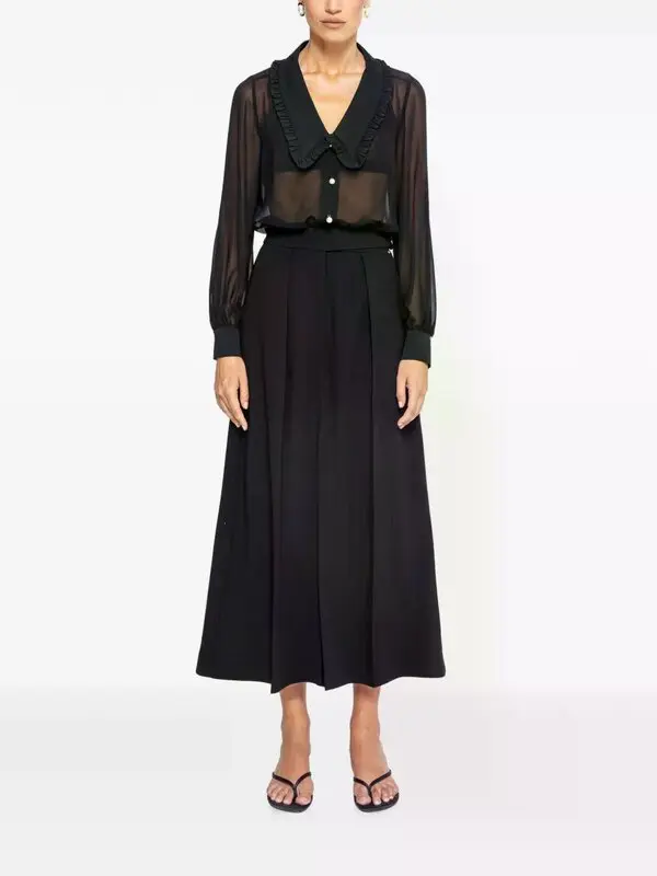 NISSA Pearl-detail Chiffon Shirt