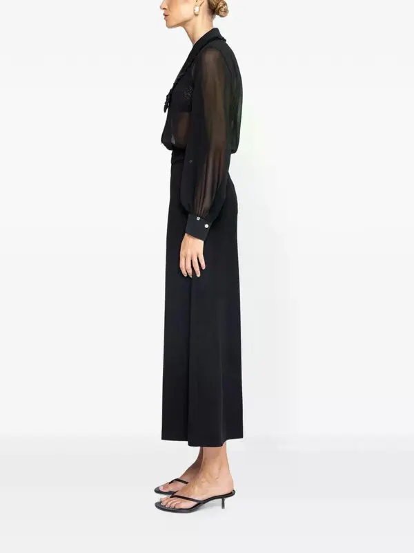 NISSA Pearl-detail Chiffon Shirt