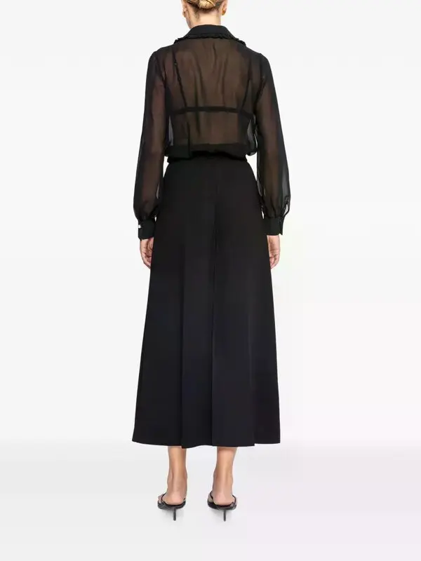 NISSA Pearl-detail Chiffon Shirt