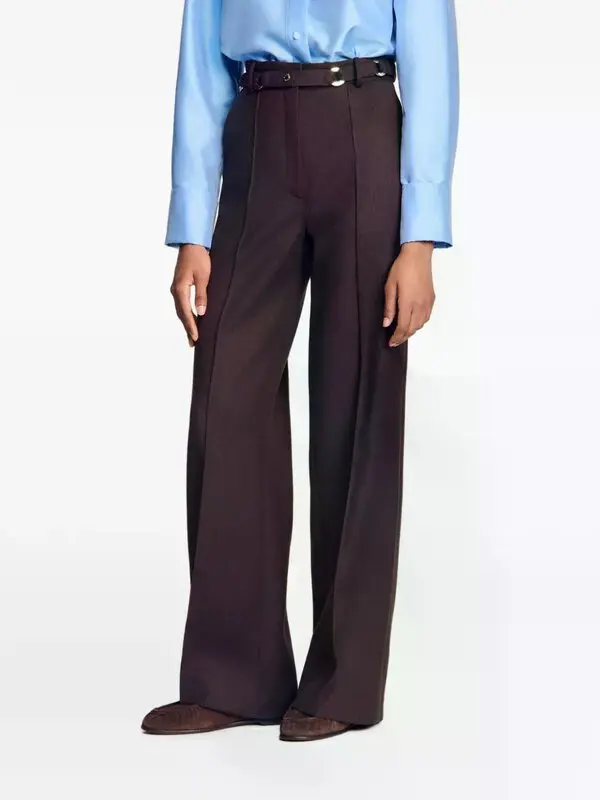 Sandro Belted Wool Blend Trousers
