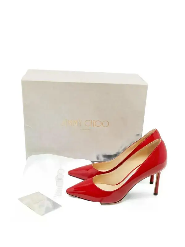 JIMMY CHOO Romy Patent Leather Pointed-toe Stiletto Pumps - Red