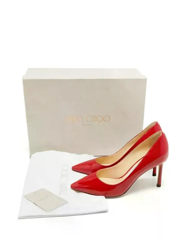 JIMMY CHOO Romy Patent Leather Pointed-toe Stiletto Pumps - Red