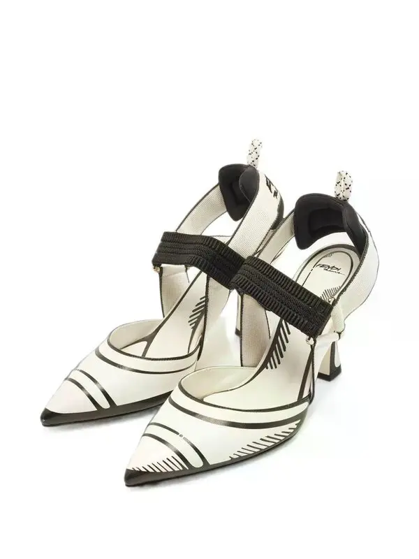 Fendi Colibri Graphic Print Slingback Pumps