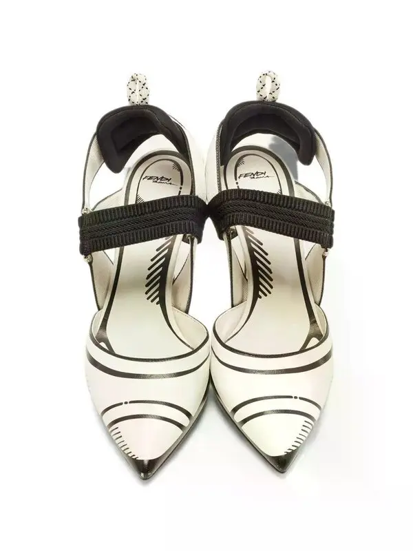 Fendi Colibri Graphic Print Slingback Pumps