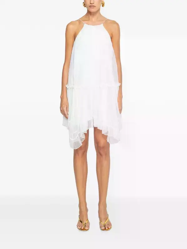 NISSA Lace Applique Silk Dress