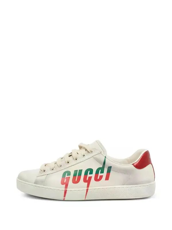 Gucci Ace Blade-print Leather Sneakers