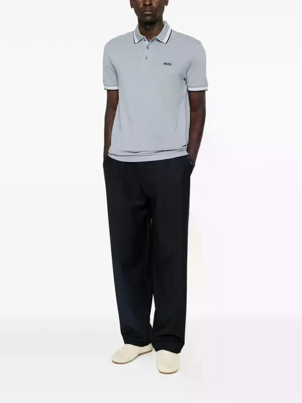 BOSS Paddy Logo-embroidered Tipped Polo Shirt