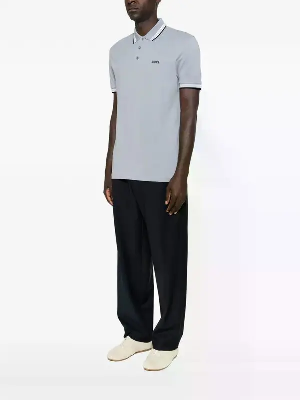 BOSS Paddy Logo-embroidered Tipped Polo Shirt