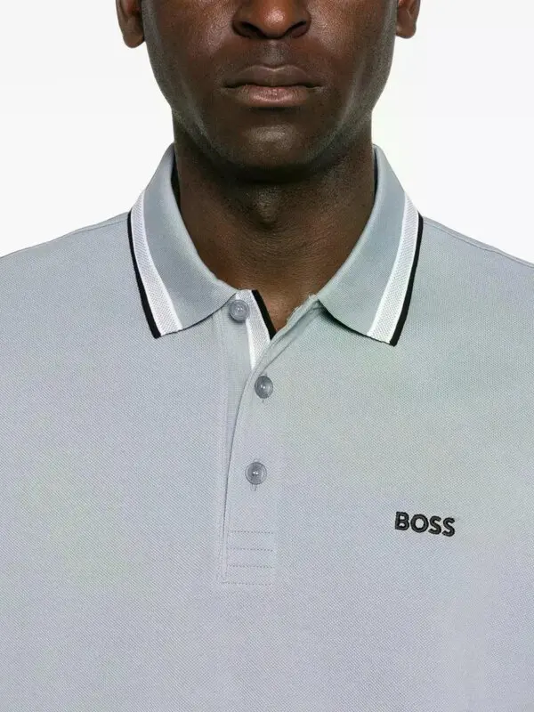 BOSS Paddy Logo-embroidered Tipped Polo Shirt