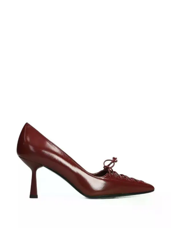CHANTAL Lace-up Pointed-toe Pumps - Red