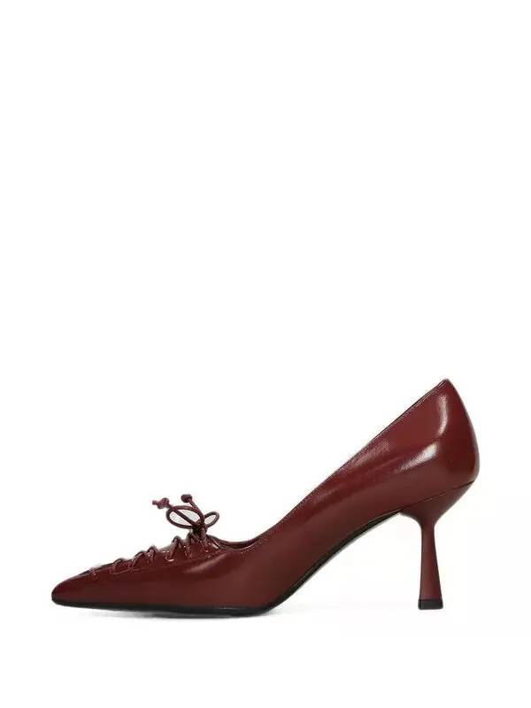 CHANTAL Lace-up Pointed-toe Pumps - Red