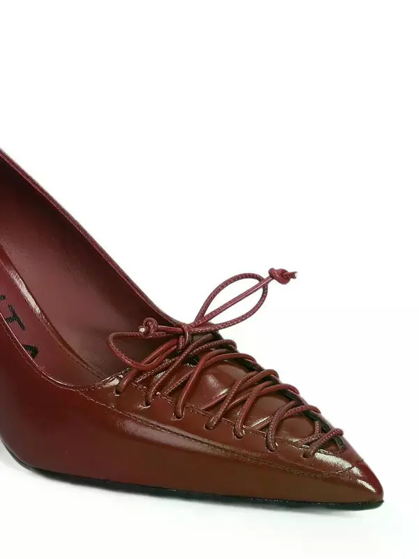 CHANTAL Lace-up Pointed-toe Pumps - Red
